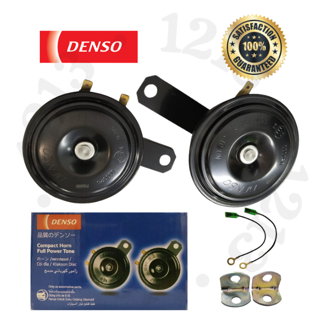 DENSO DISC HORN TWIN 2 TONE SOUND HEAVY DUTY 1SET X2 PCS 12V SOUND HIGH ...