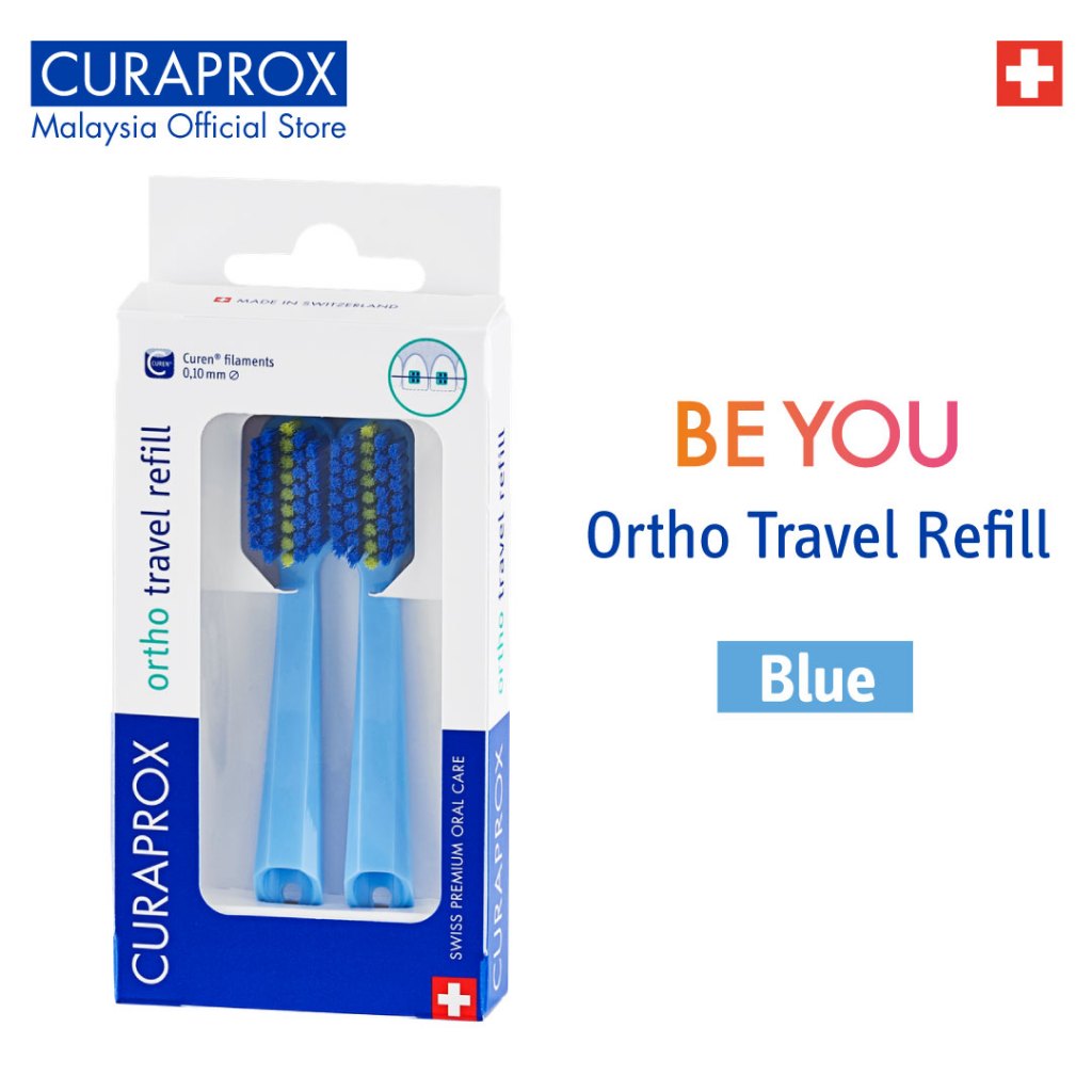CURAPROX CS Ortho Travel Refill Brush Heads Duo Pack - Blue | Shopee ...
