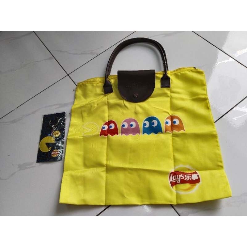 Lays Pacman Keychains and Foldable Shopping Bag | Shopee Malaysia