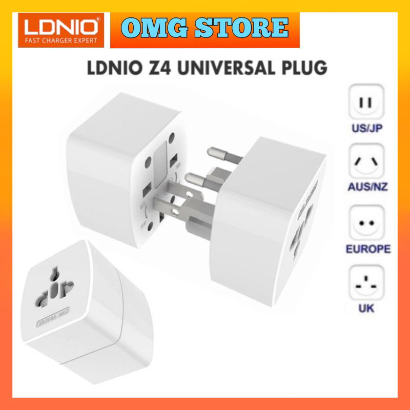 LDNIO Z4 Universal Plug Adapter Travel adapter Converter with UK/EU/US ...