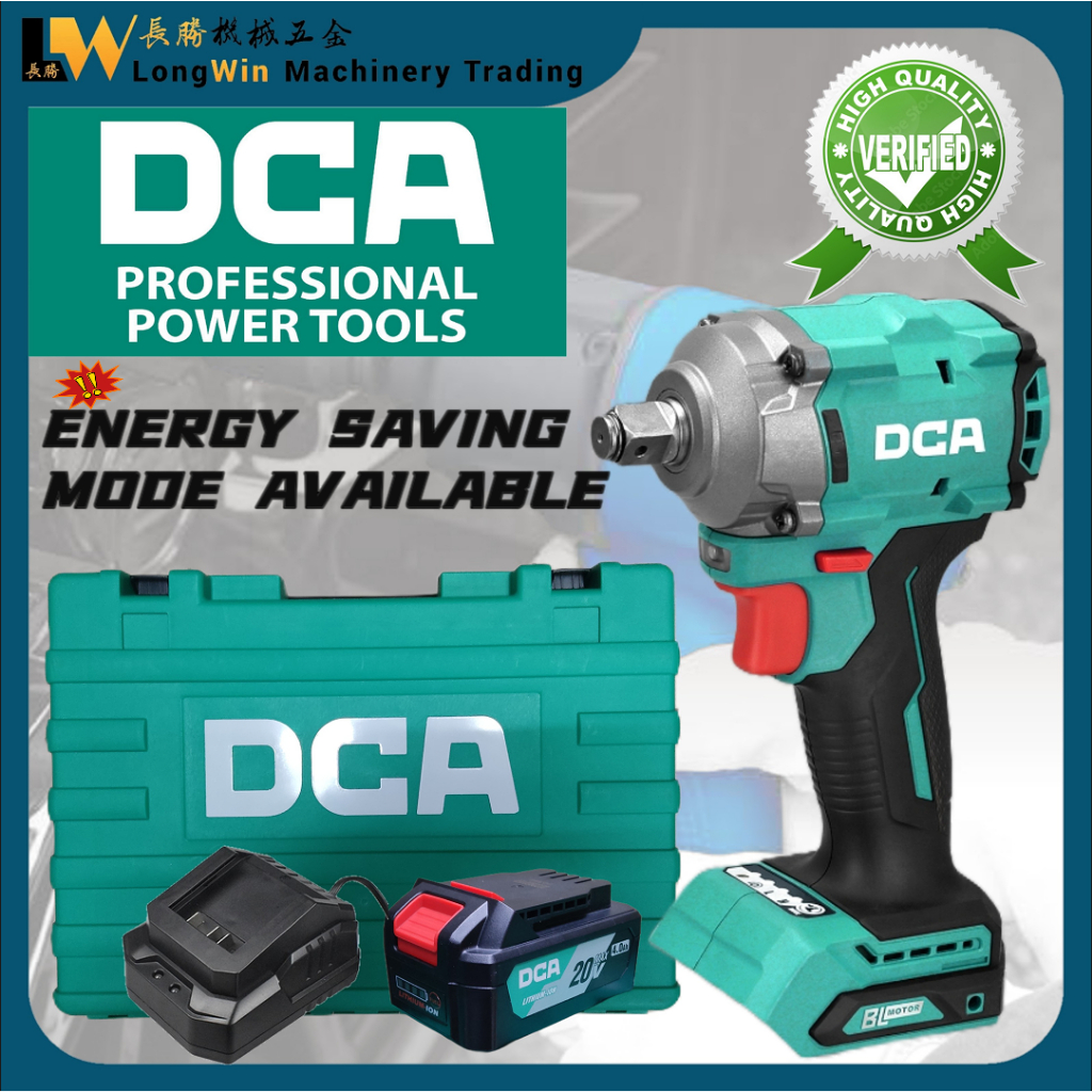 DCA 20V MAX ADPB358(EM/Z) Cordless Brushless Impact Wrench Energy Saving Mode Design | Shopee ...
