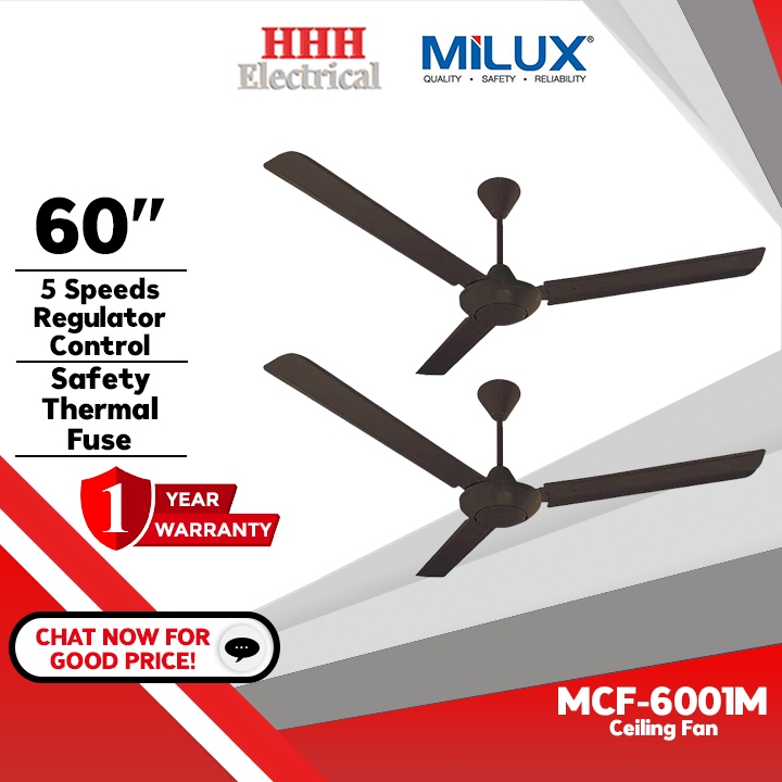 Milux 2 Unit of 60“ Ceiling Fan with High Performance Motor MCF-6001M ...
