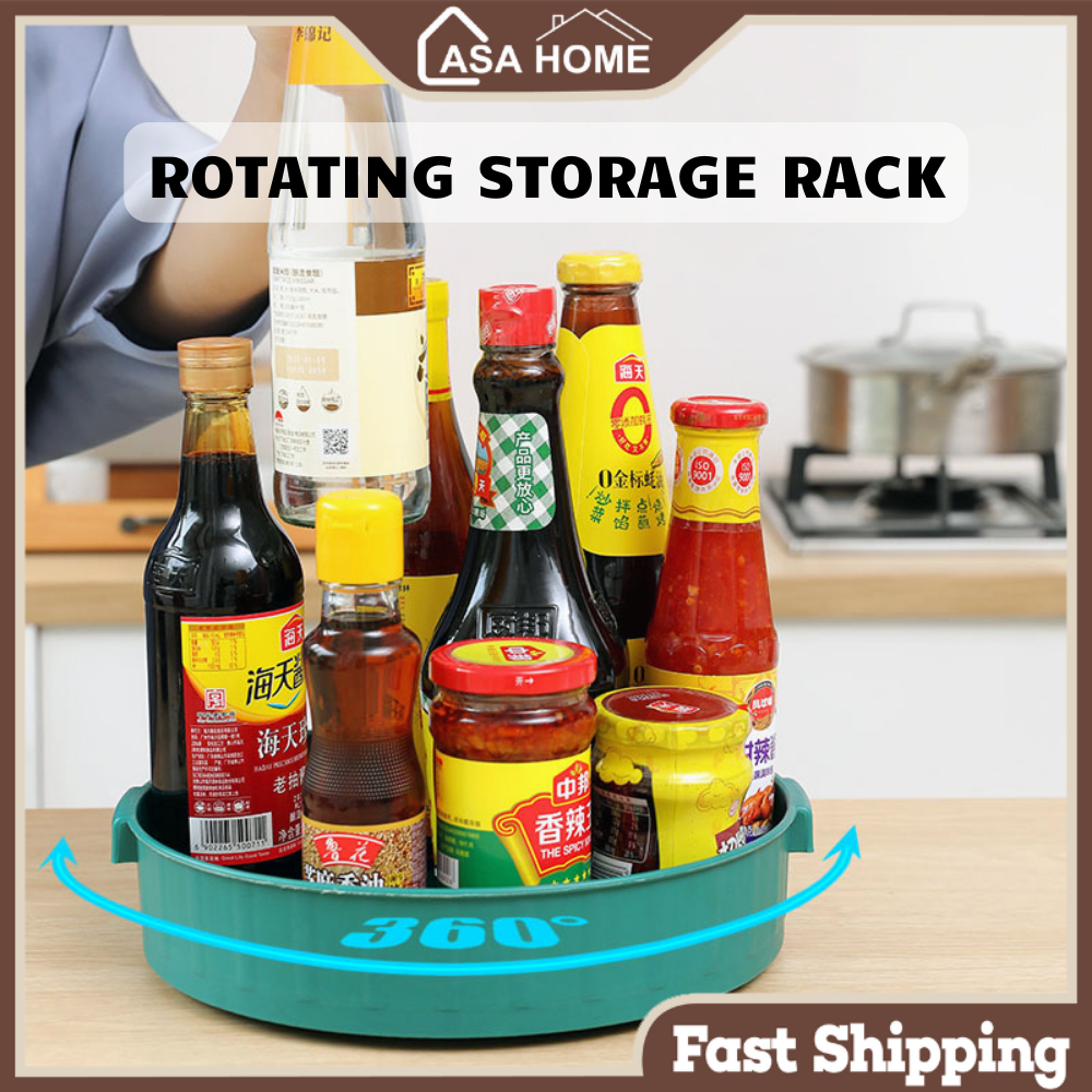 CASA Rotating Spice Rack 360°Rotating Tray Rak Rempah Kitchen Storage ...