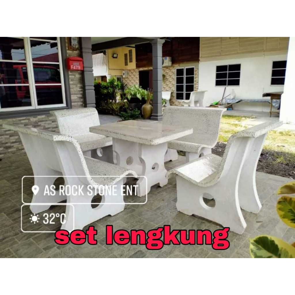 SET LENGKUNG KERUSI MEJA BATU WARNA DIRECT KILANG & TAHAN LASAK ...