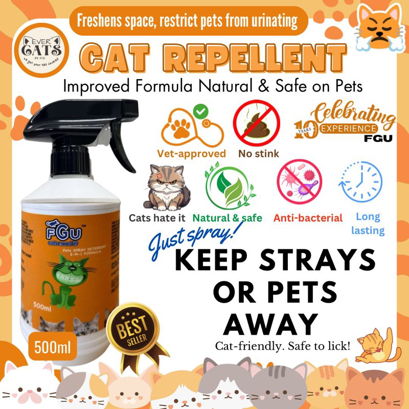 FGU Cat Deterrent /Cat Repellent /Spray Penghalau kucing 500ML | Shopee ...