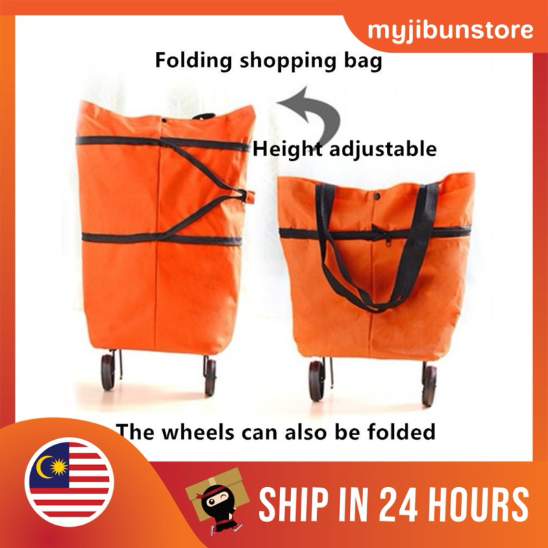 Bag Folding Shopping Trolley With 2 Wheels Extandable Storage Handle ...