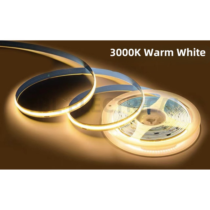 🔥HIGH QUALITY🔥DC12V/24V 5 Meter COB LED Strip Light 320D Ultra Bright Flexible Decorative ...