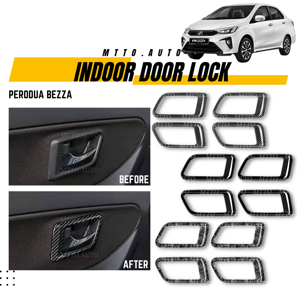 MTTO Perodua Bezza Interior Car Indoor Handle Frame Cover Accessories ...