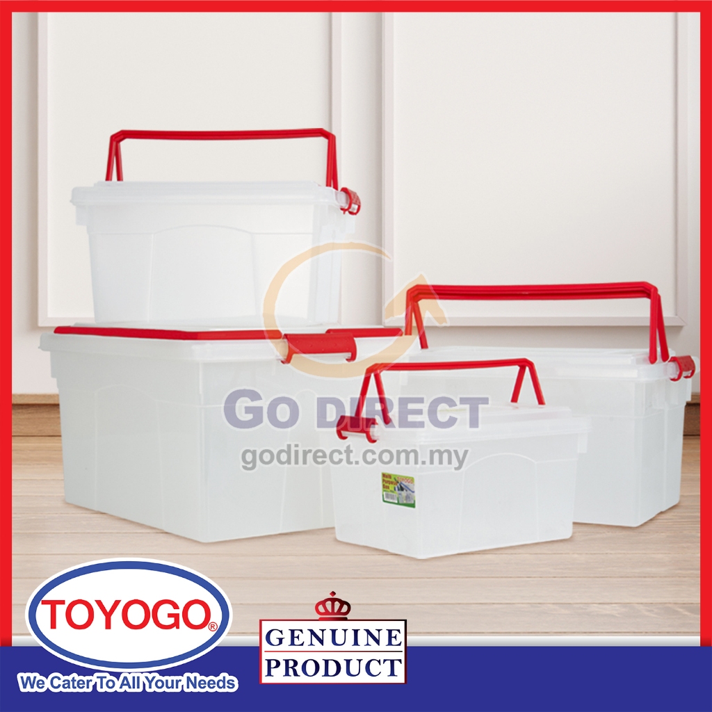 TOYOGO 21/33L Storage Box with Handle Lid (9506 9507) Translucent ...