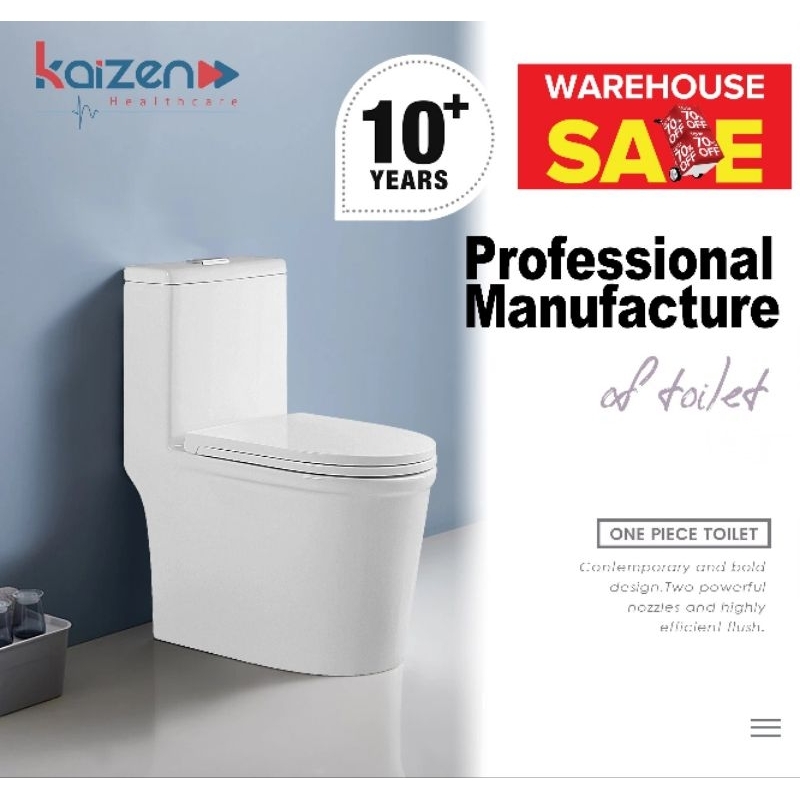 📣KAIZEN STORE MALAYSIA 📣 Top Dual-flush Elongated One Piece Bathroom Toilet | Shopee Malaysia