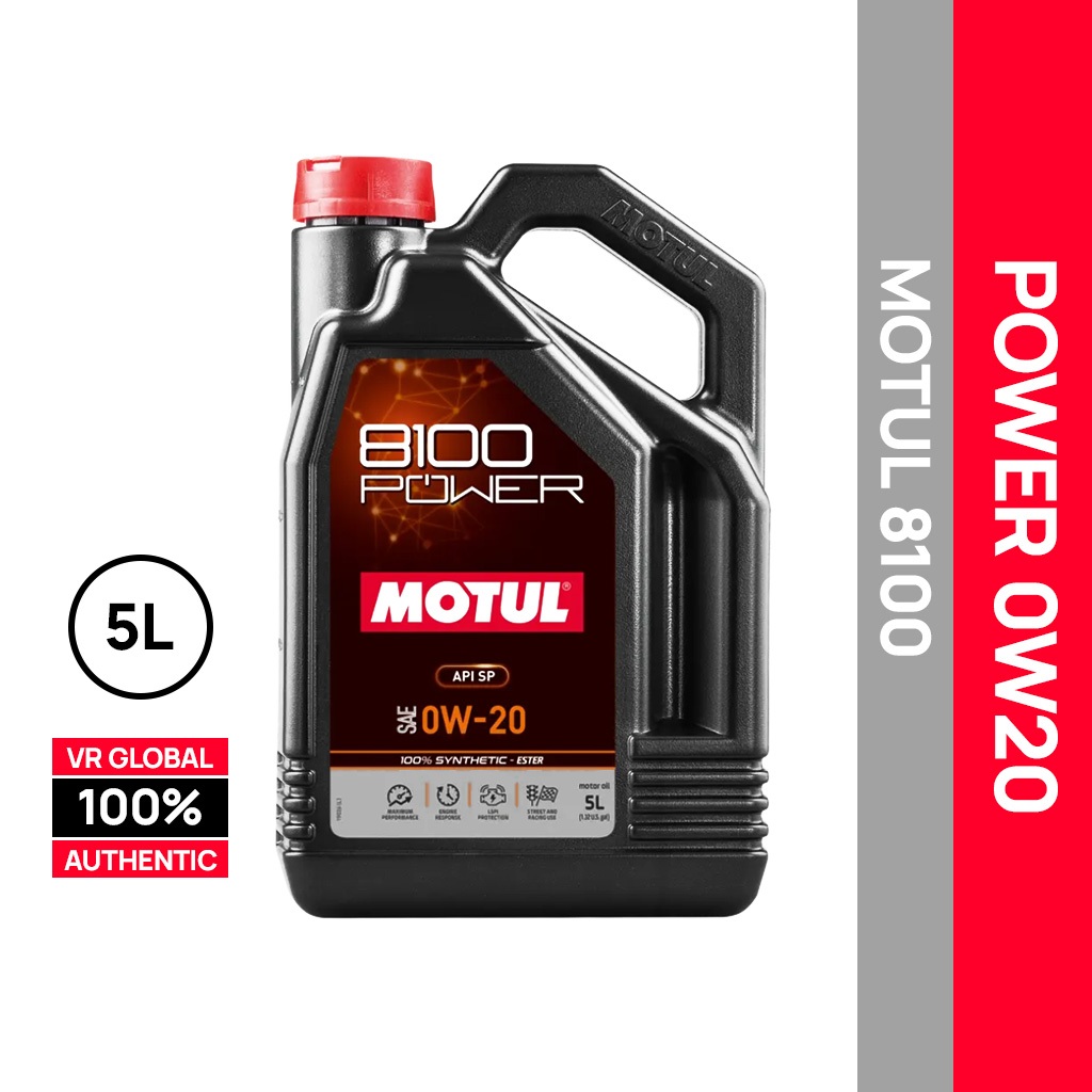 MOTUL 8100 POWER 0W20 / 5W30 / 5W40 / 5W50 FULLY SYNTHETIC ENGINE OIL / MINYAK ENJIN KERETA 5L ...