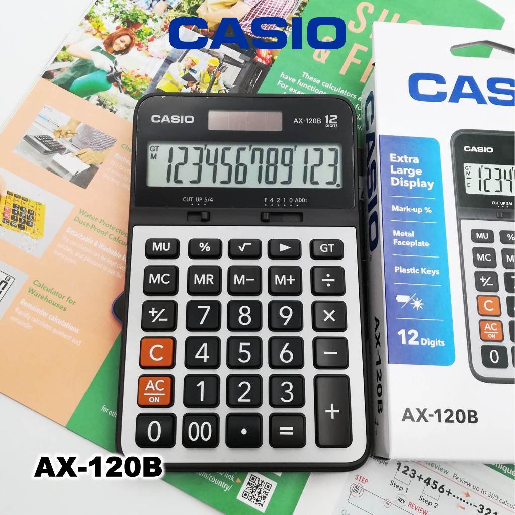 Casio Calculator AX-120B 12 Digital Compact desk type Calculator | Shopee Malaysia