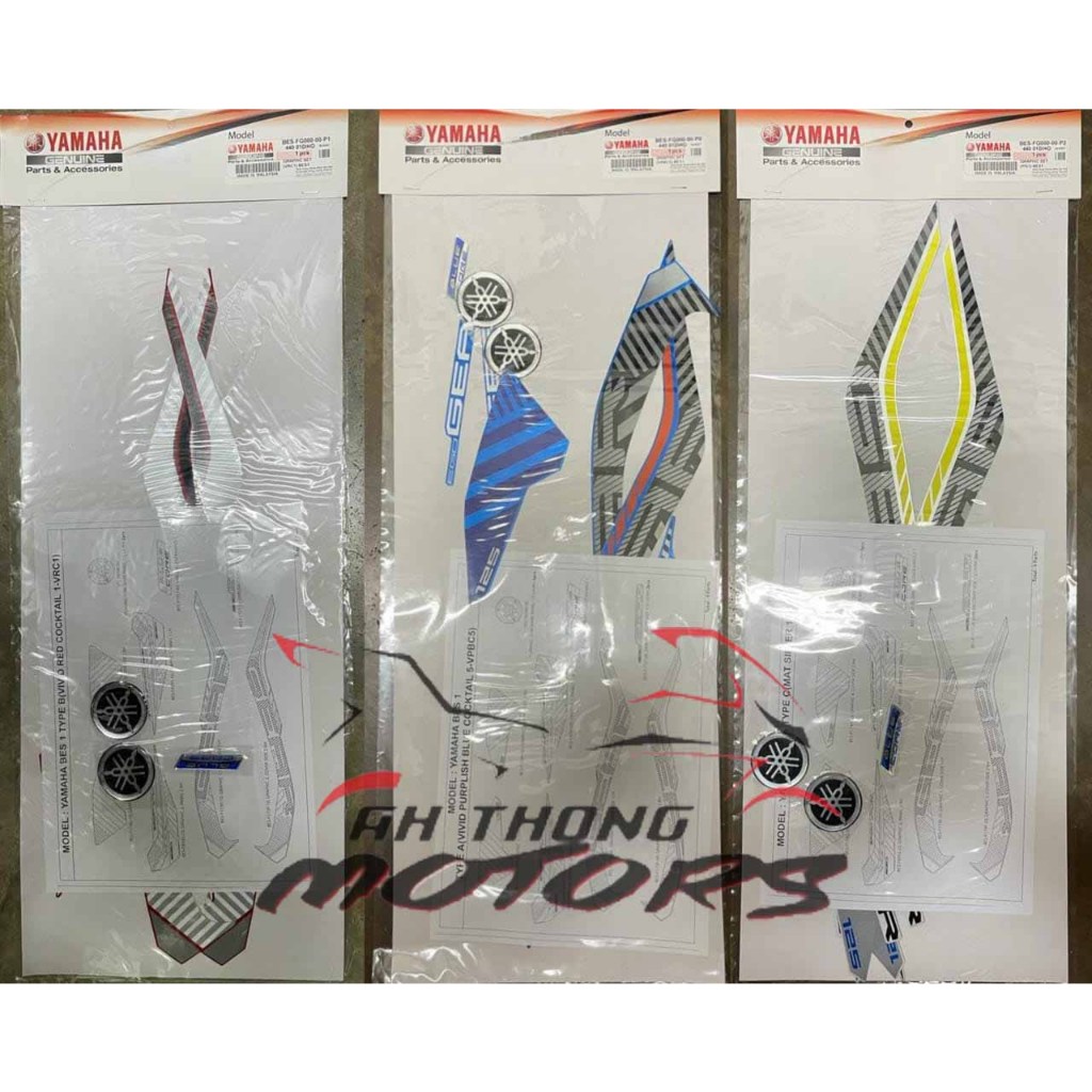 Ego Gear Stripe Set/ Graphic Set/ Sticker Body Set - Red, Blue, Silver 100% Original Yamaha (Not ...
