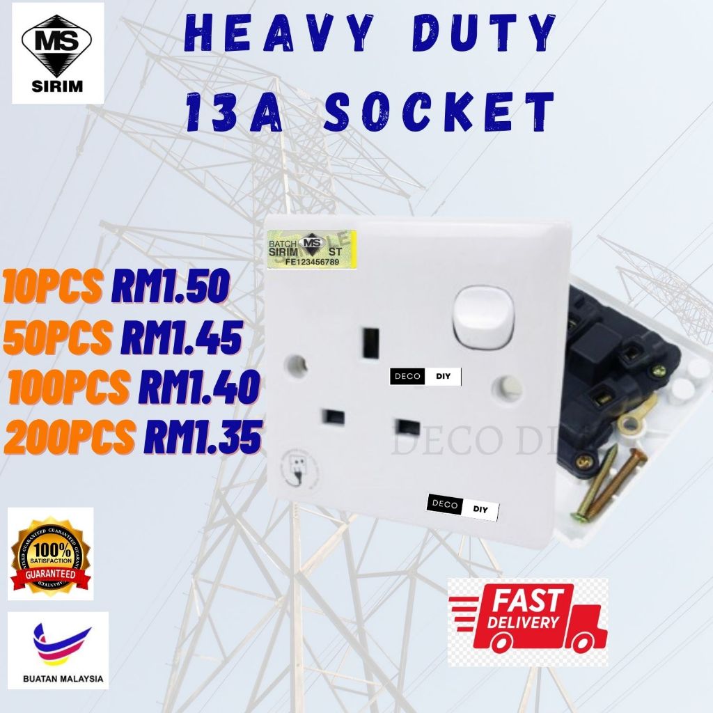 13a Single Switch Socket 13a Switch Lampu Electric Socket 13a Socket