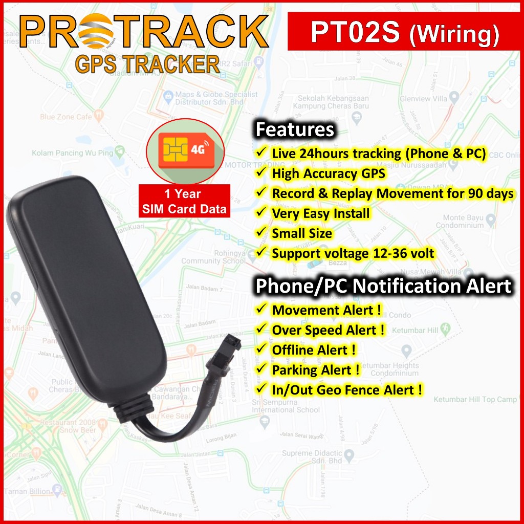 GPS Tracker PT02S # Plug & Play Easy Installation # Sim Card With 1 ...