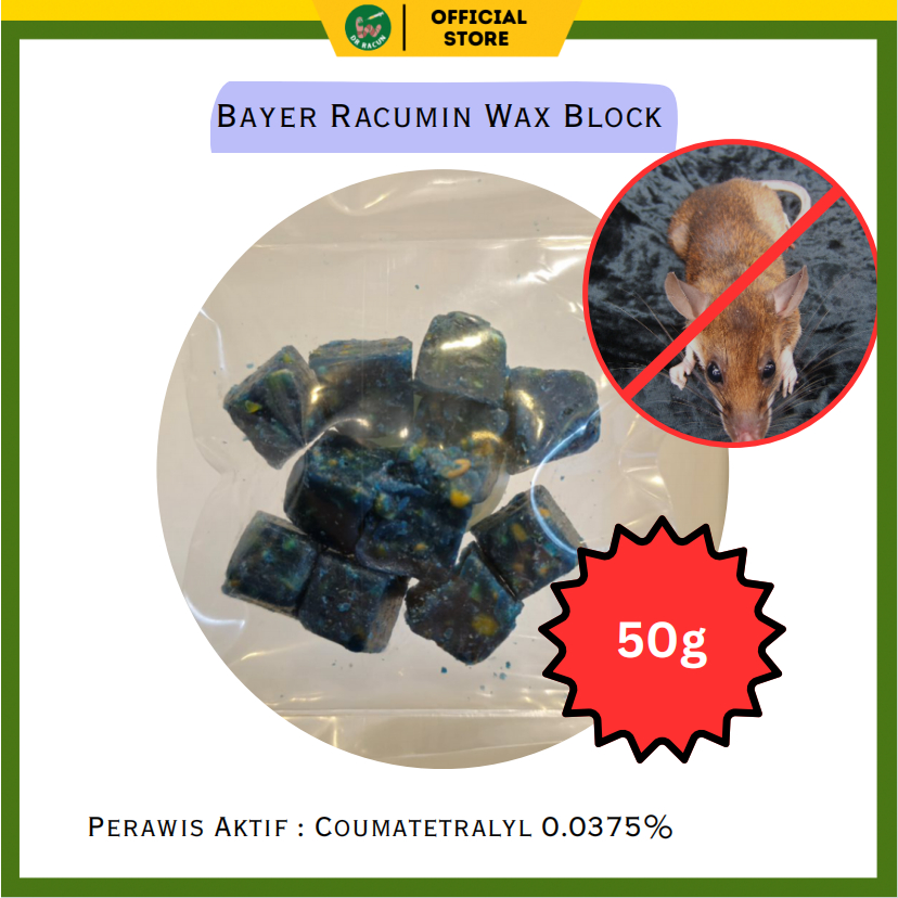 BAYER Racumin Wax Block Racun Tikus 50g Effective Rodenticide Pest ...