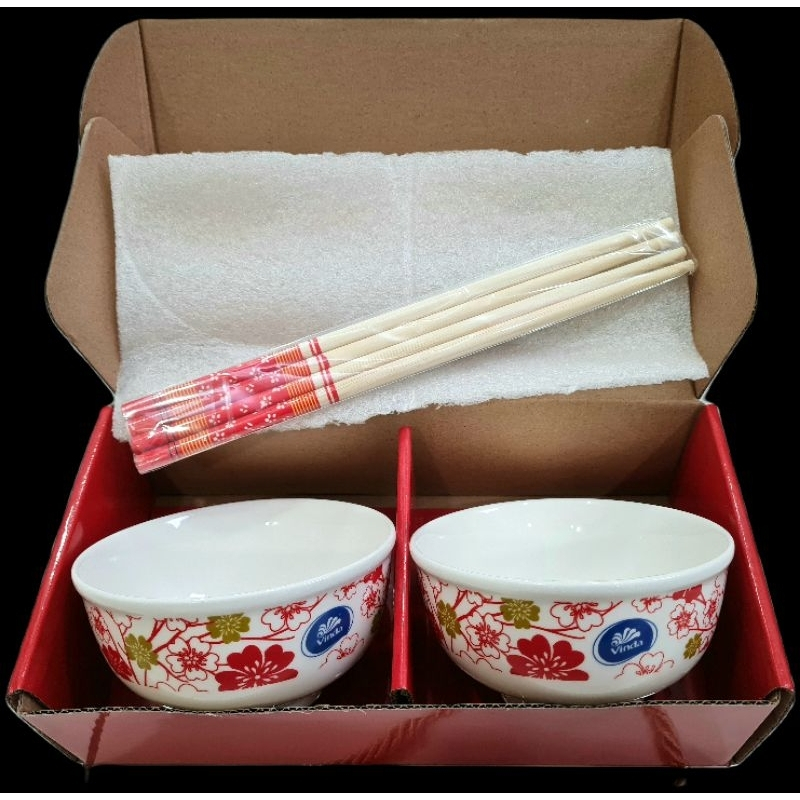 CNY Ceramic Bowl Set with Chopsticks 2024 Chinese New Year Bowl Set ...