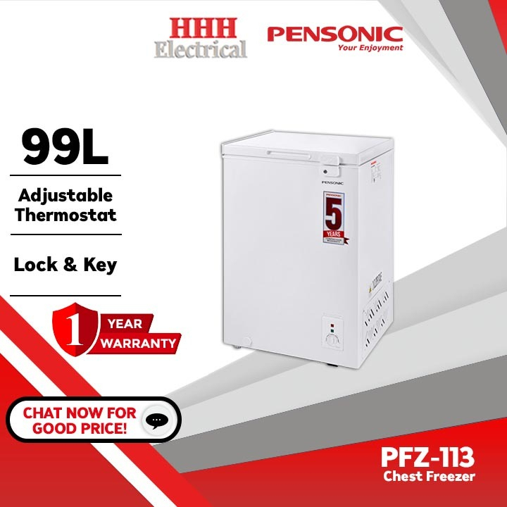 Pensonic 99L Chest Freezer White Inner PFZ-113 Peti Sejuk Beku | Shopee ...