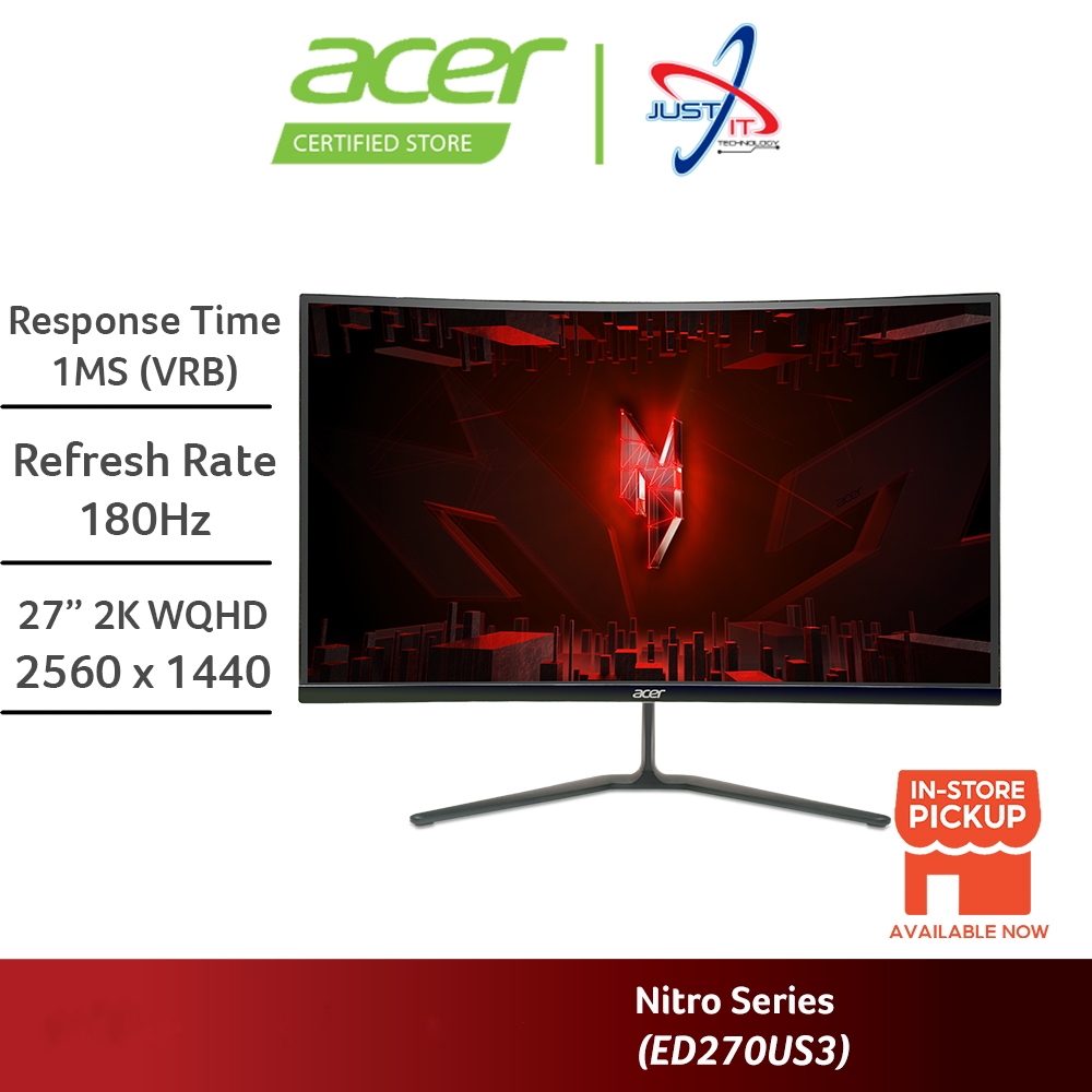 ACER NITRO ED270U S3 / ED270US3 27" CURVED GAMING MONITOR ( 27" VA WQHD ...