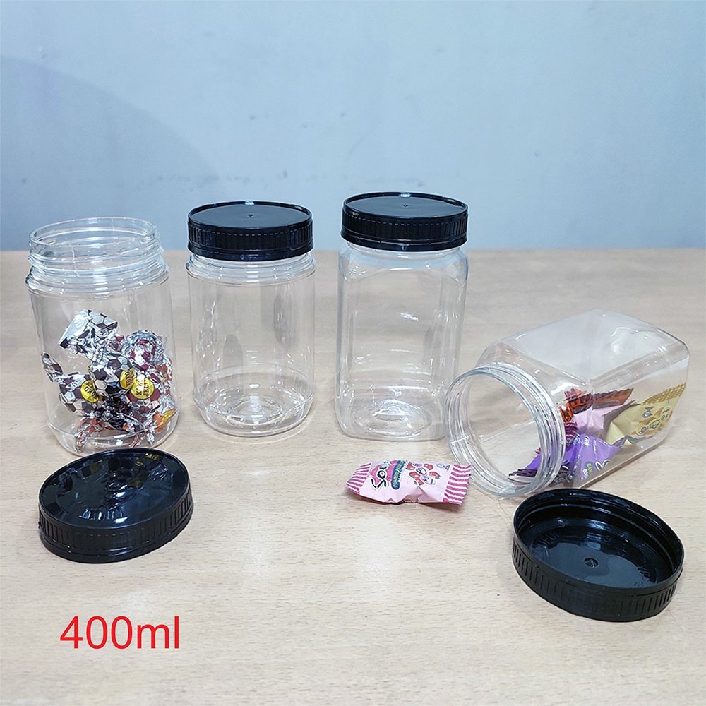 PET Round Square Container Cookies Jar with Cap Seal Bekas Balang Kuih ...