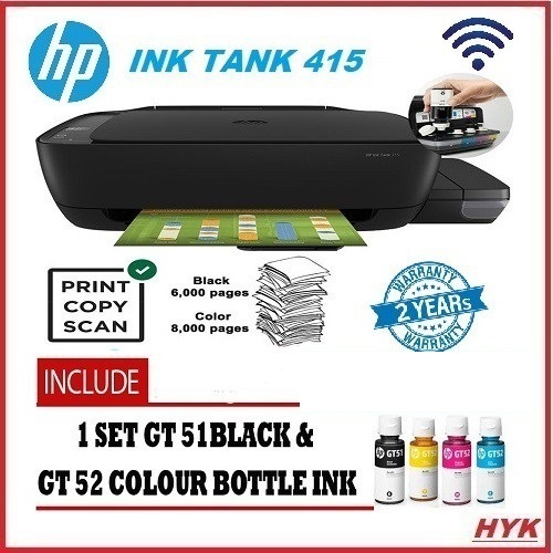 HP SMART TANK 580 / 520 /415 PRINTER [ PRINT / SCAN / COPY / WI FI ...