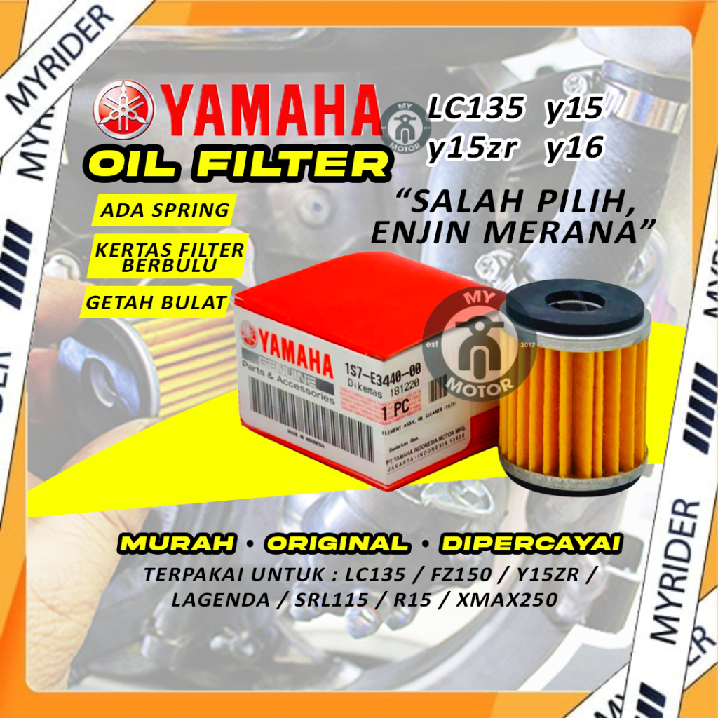MYRIDER Yamaha Oil Filter Lc135 Y15 Y15zr Y16 Fz150 Penapis Minyak Oil ...
