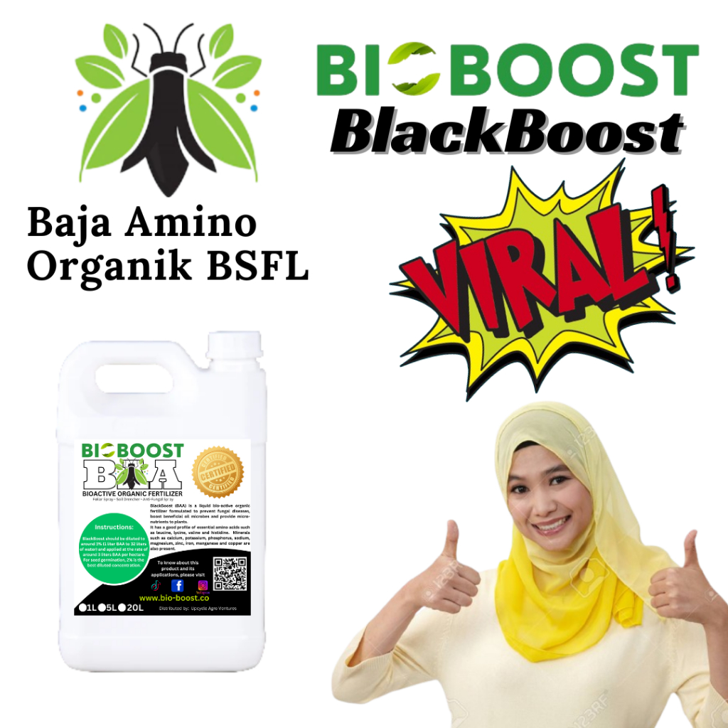 Baja BSF Amino BioBoost Black Soldier Fly Amino Acids Foliar Fertilizer BSF Frass Lalat Askar ...