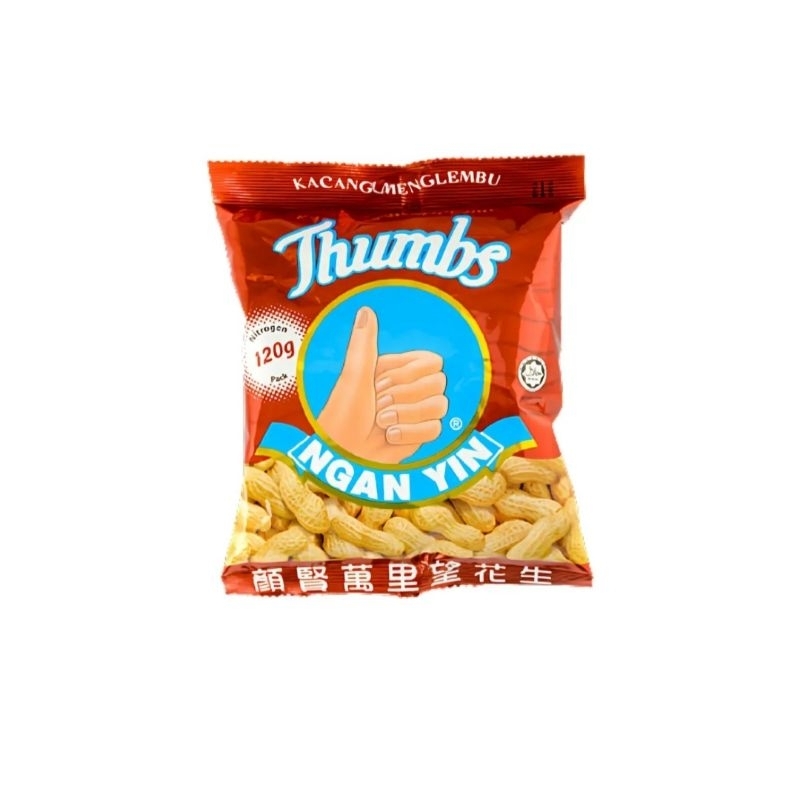 [10 Packs] Thumbs Ngan Yin Ground Nuts 120g Kacang Menglembu Cap Tangan ...