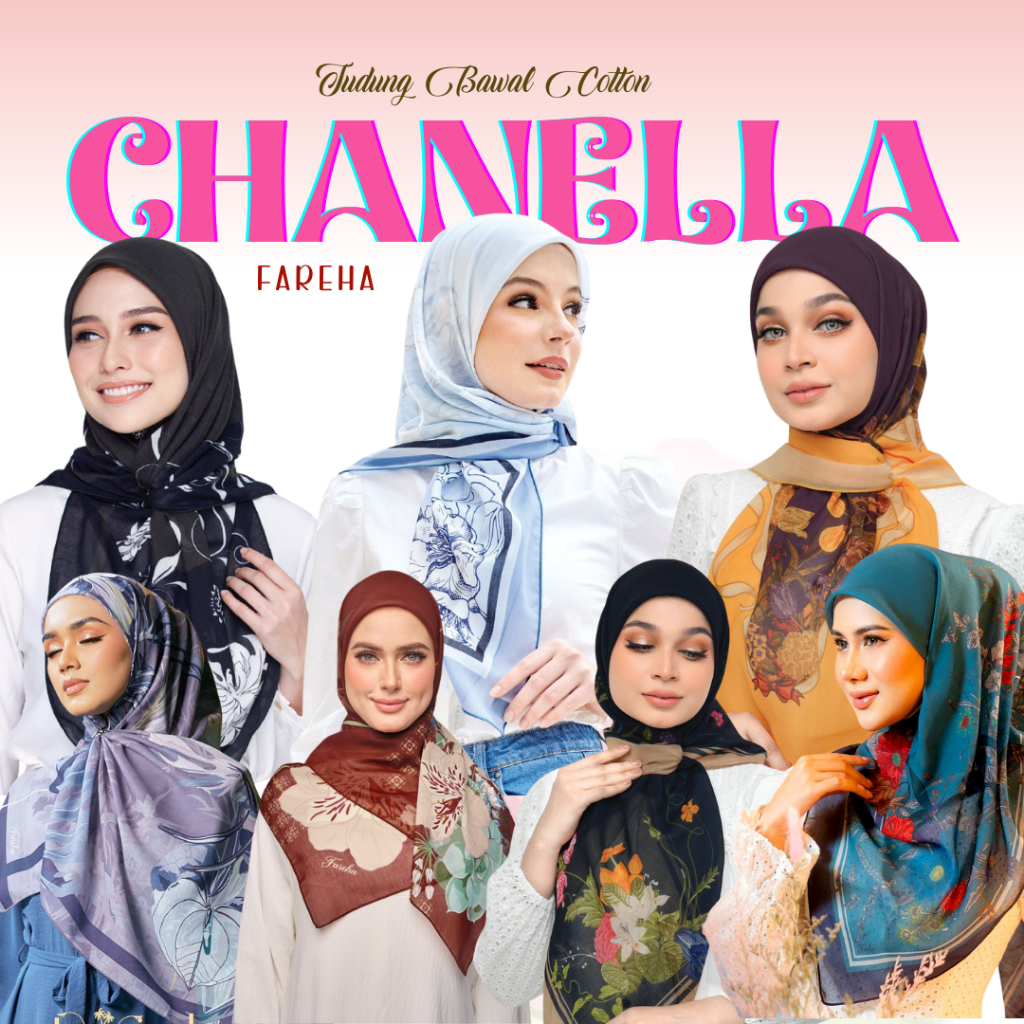 💥💥VIRAL💥 Fareha Tudung Bawal Cotton Chanella Square Khimar Hijab Veils ...