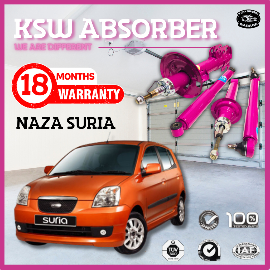 NAZA SURIA 1.1 2004-2011 - KSW (GAS) Shock Absorber FRONT & REAR ...