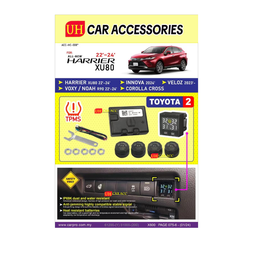 TOYOTA HARRIER INNOVA ZENIX VELOZ NOAH VOXY COROLLA CROSS PERODUA ATIVA ...
