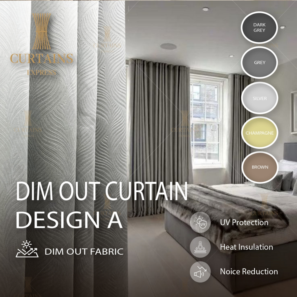 Dim Out Design A/SEMI BLACKOUT CURTAIN/SHINING MATERIAL/READYMADE ...