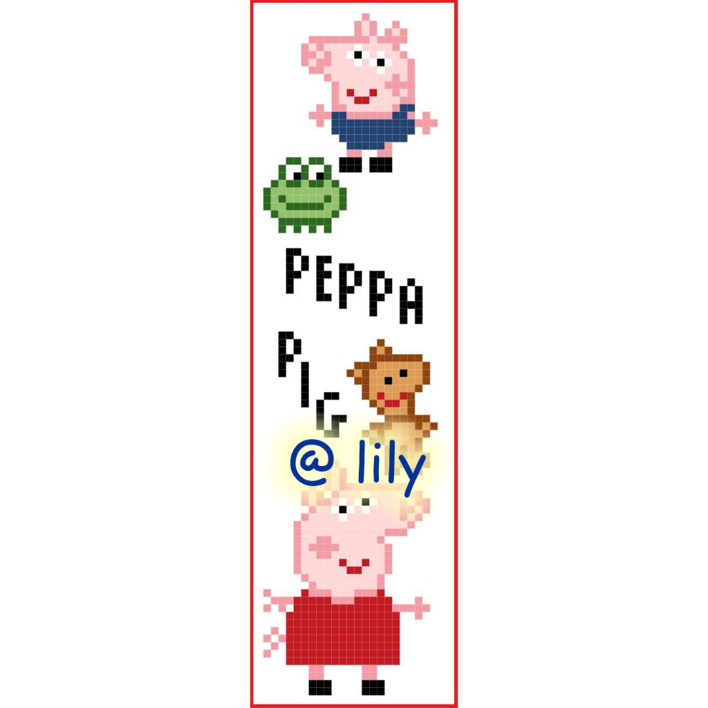 DIY Handmade Finished Completed PEPPA PIG Grosgrain Ribbon BookMark ...