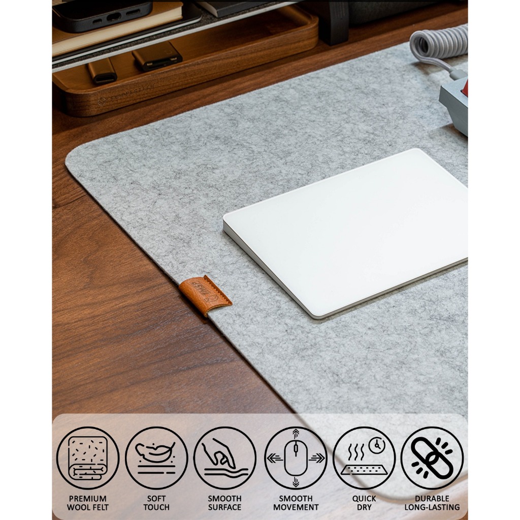 TMSP Anti Slip Wool Felt Desk Pad Large Mouse Pad, Non-Slip Desk Mat ...