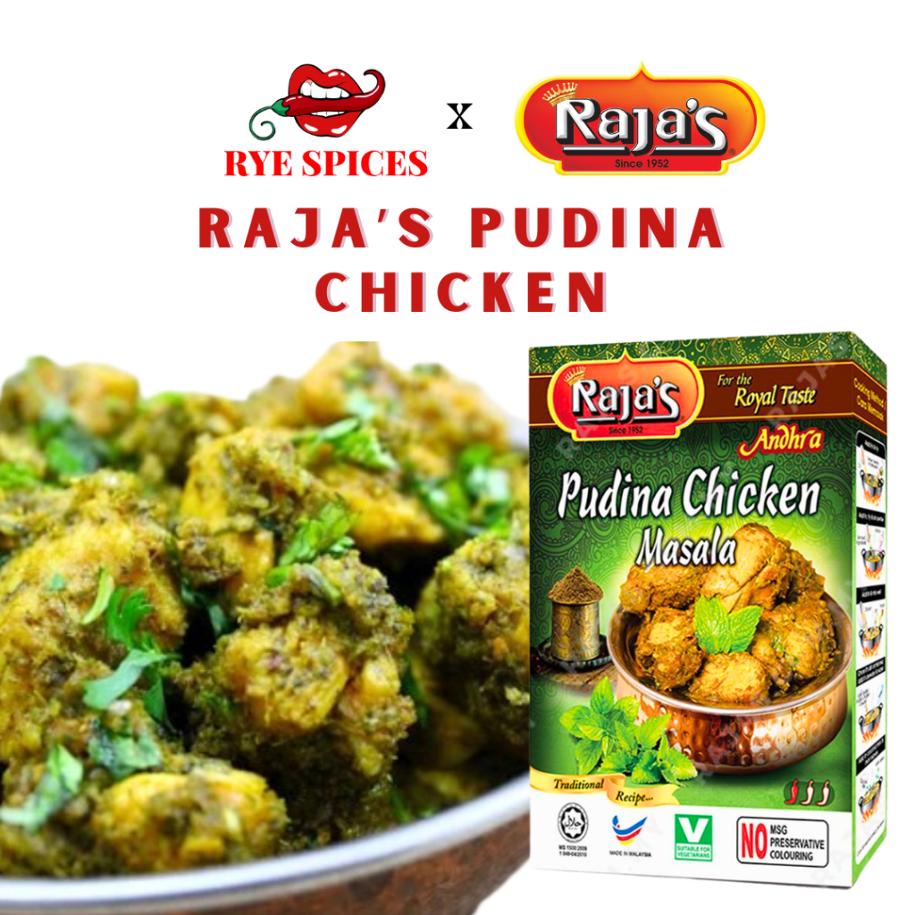 Raja's Pudina Chicken Masala/Ayam Pudina Raja's (70g) Halal | Shopee ...