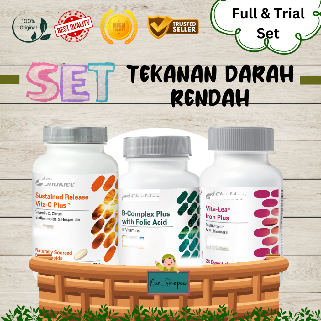 Set Tekanan Darah Rendah Full Set & Trial Set (Vitamin C, Vitamin B Complex, VitaLea/VitaLize ...
