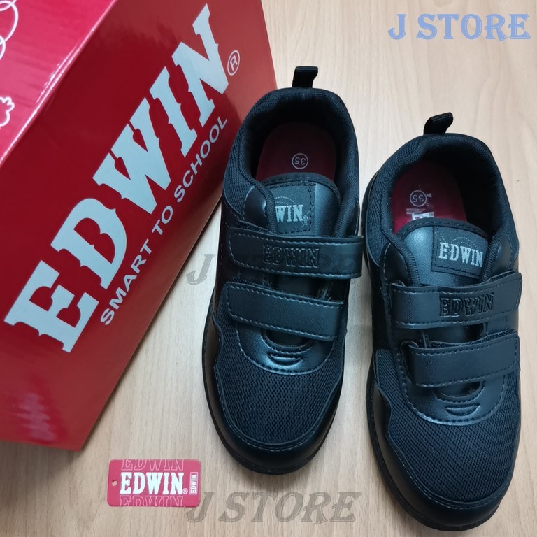 (SIZE 27 - 41) EW3004 EDWIN School Shoes / Black Shoes | Kasut Sekolah ...