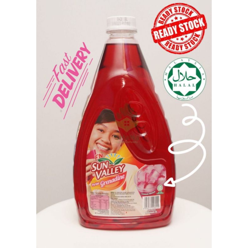 (SHIP FROM SABAH) SUNVALLEY GRENADINE 2 LITER MERAH BESAR SUN VALLEY ...