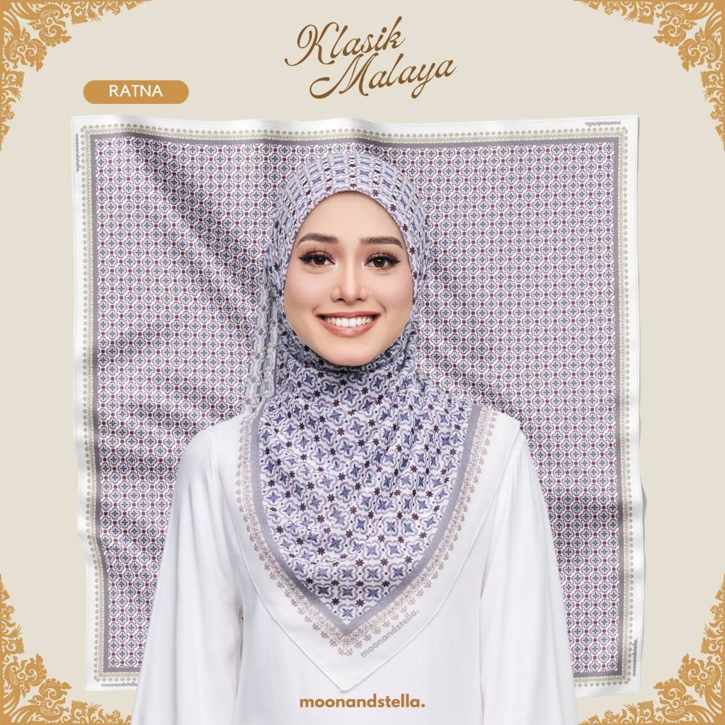 MoonandStella | Klasik Malaya | Tudung Raya 2024 | Tudung Bawal Printed ...
