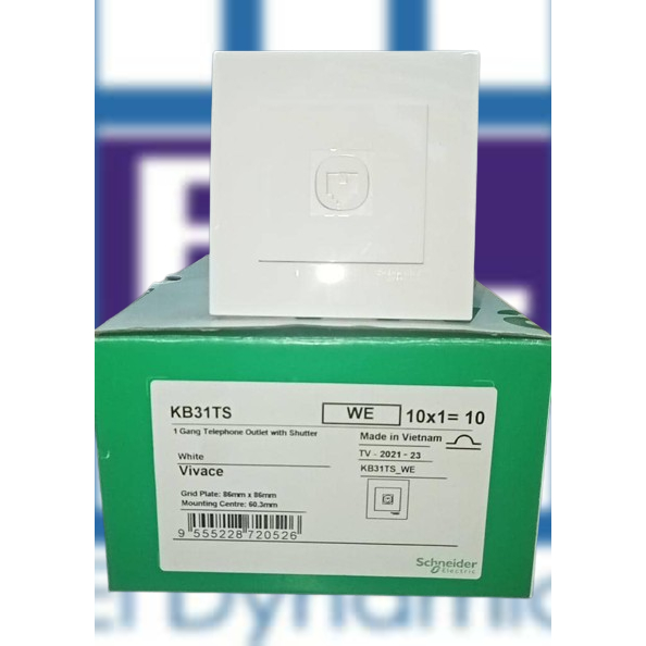 Schneider VIVACE KB31TS 1 GANG TELEPHONE OUTLET WITH SHUTTER WE ...