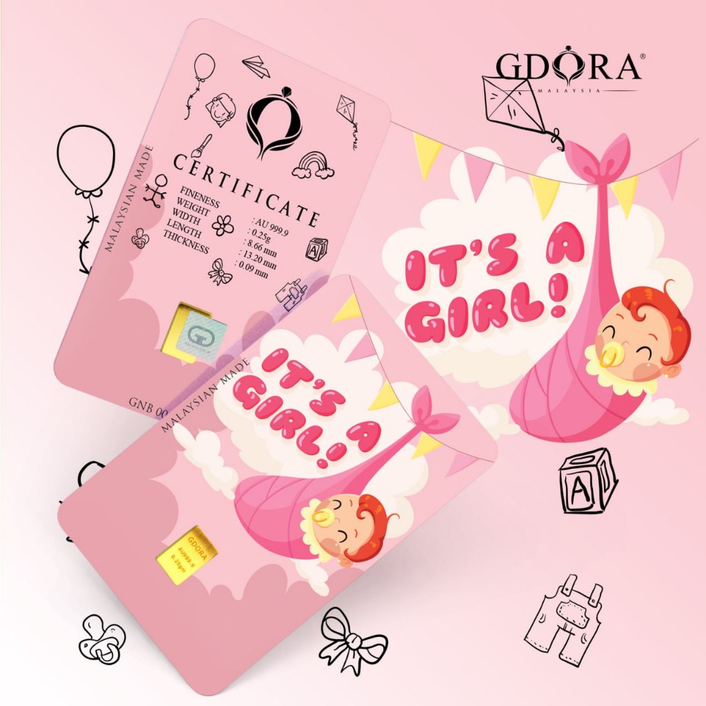 GDORA Gold Bar Newborn Baby Girl 0.25gram 999.9 | Shopee Malaysia