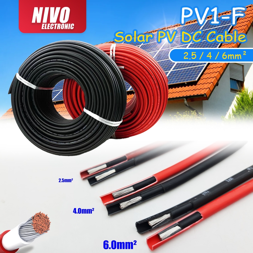 100% Original PV1-F PV 2.5 / 4 / 6mm² Solar Cable Photovoltaic Cable ...