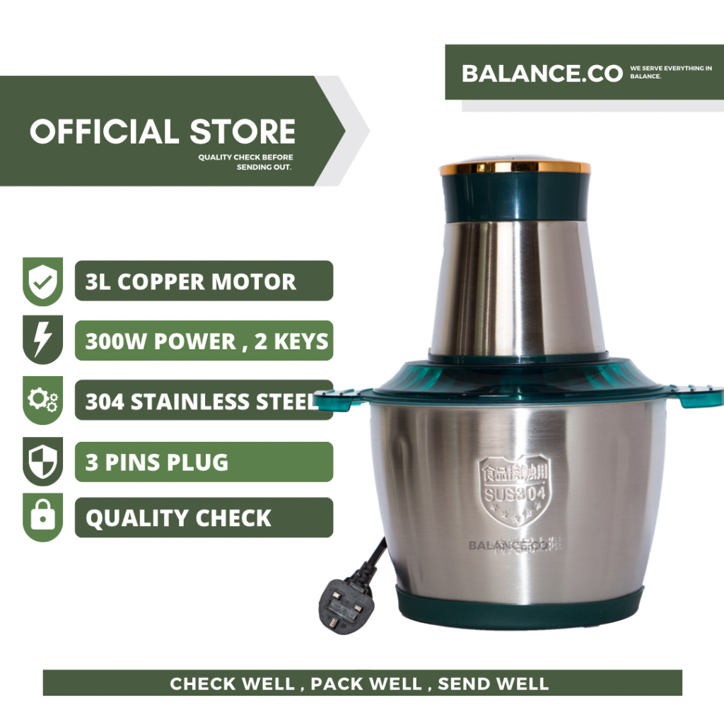 Balance.co Green Meat Grinder Stainless Steel Multi-function Chopper ...