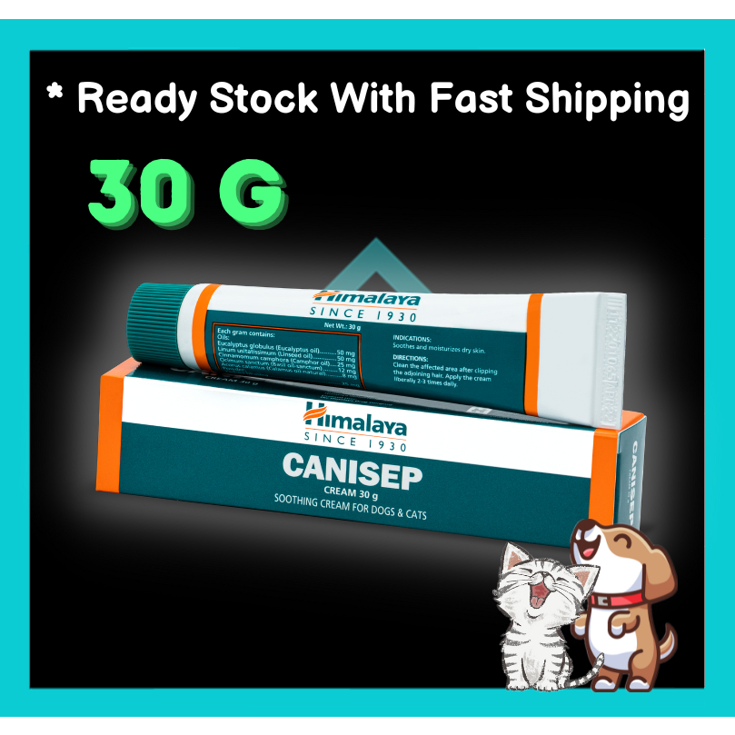 Himalaya Canisep Cream 30g for Cat Dog Pets (Krim Kurap, Fungus, Luka ...