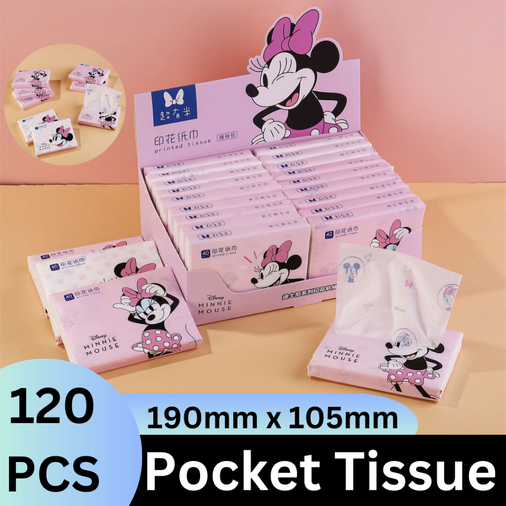 MInnie Cartoon Tissue Cute printed 40pcs/package 3ply bear tisu 卡通 印花 ...