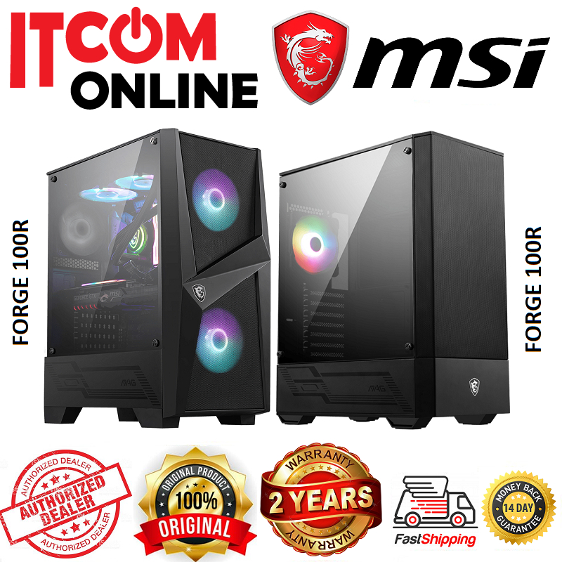 MSI MAG FORGE 100R 111R ATX CASING WITH FAN | Shopee Malaysia
