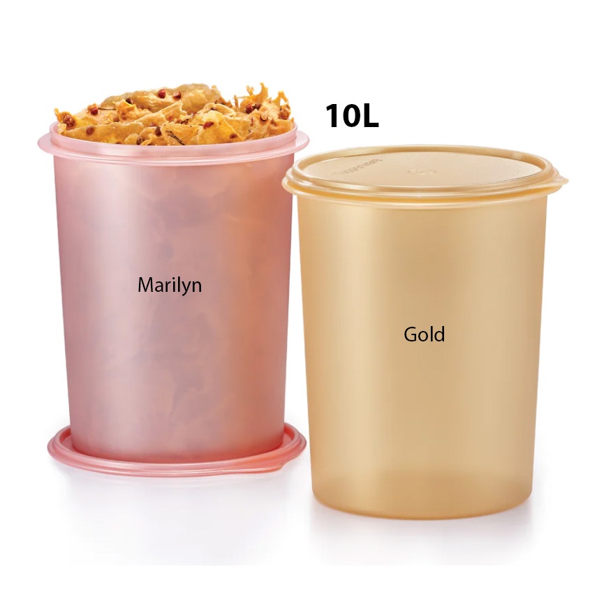 Tupperware Tall Canister 10L (Marilyn/Gold ) / Deco canister 11L (Pink ...