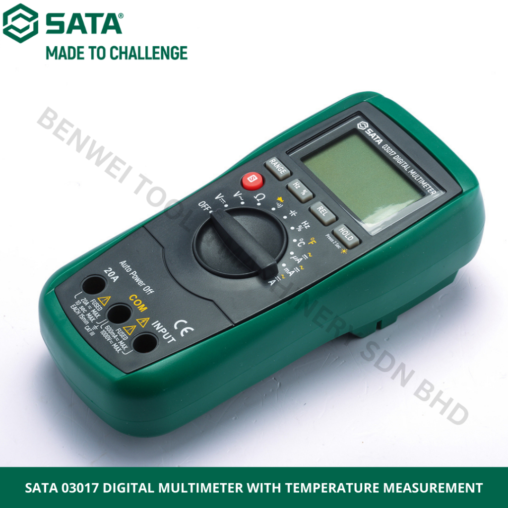 SATA 03017 DIGITAL MULTIMETER WITH TEMPERATURE MEASUREMENT / AC DC ...