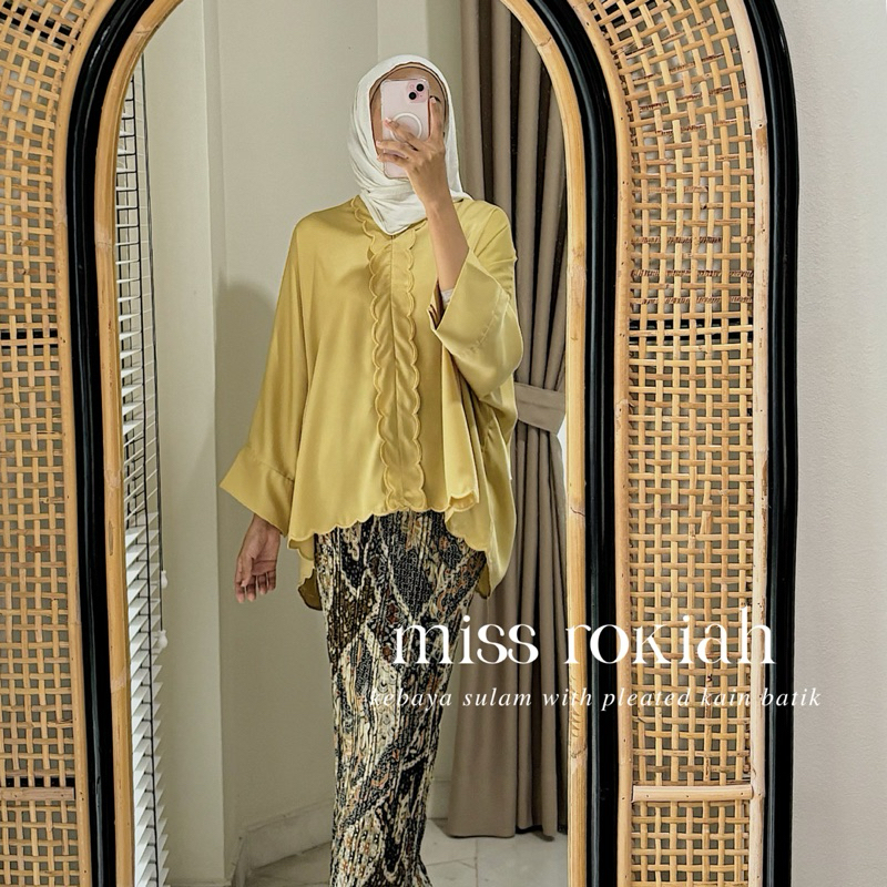 MISS ROKIAH KEBAYA SULAM SET (KAIN PLEATED) | Shopee Malaysia