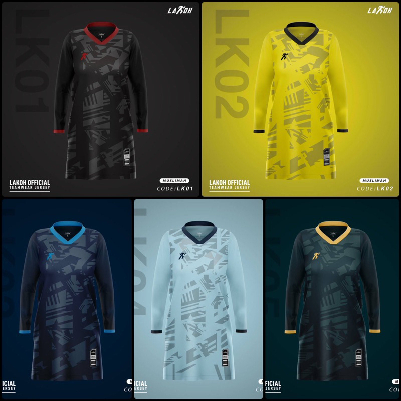 🔥LAKOH SPORT🔥LK01-LK05 New Design Muslimah Jersey / Jersi Sukan ...